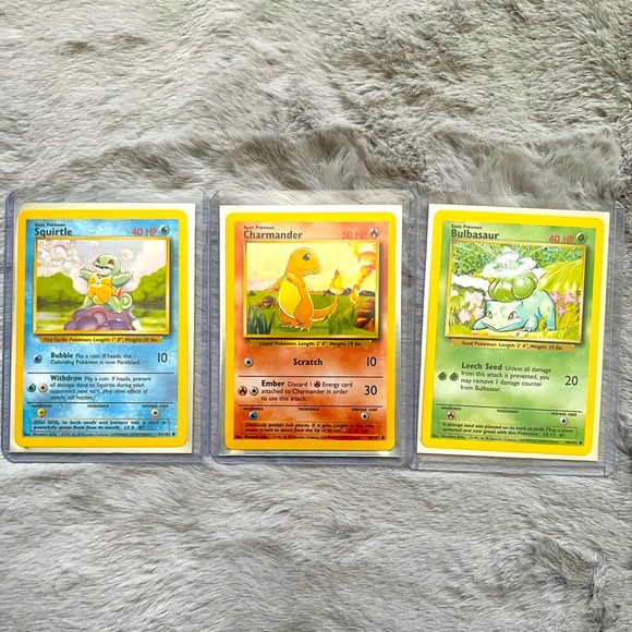 Pokemon | Toys | 3 Starters Pokmon Cards Charmander Bulbasaur And ...